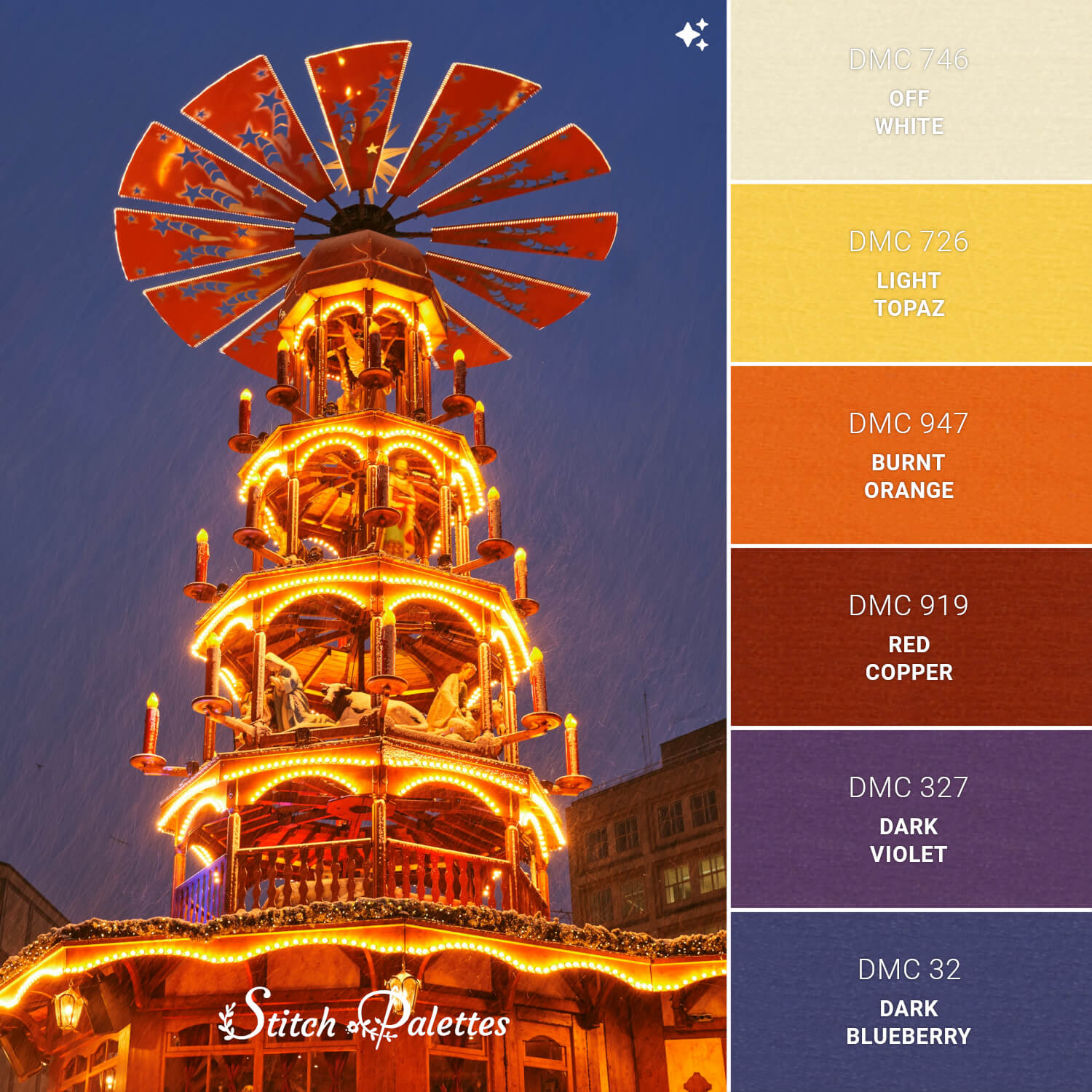 Wheel Of Wonder - Embroidery Color Palette (With Thread Codes)