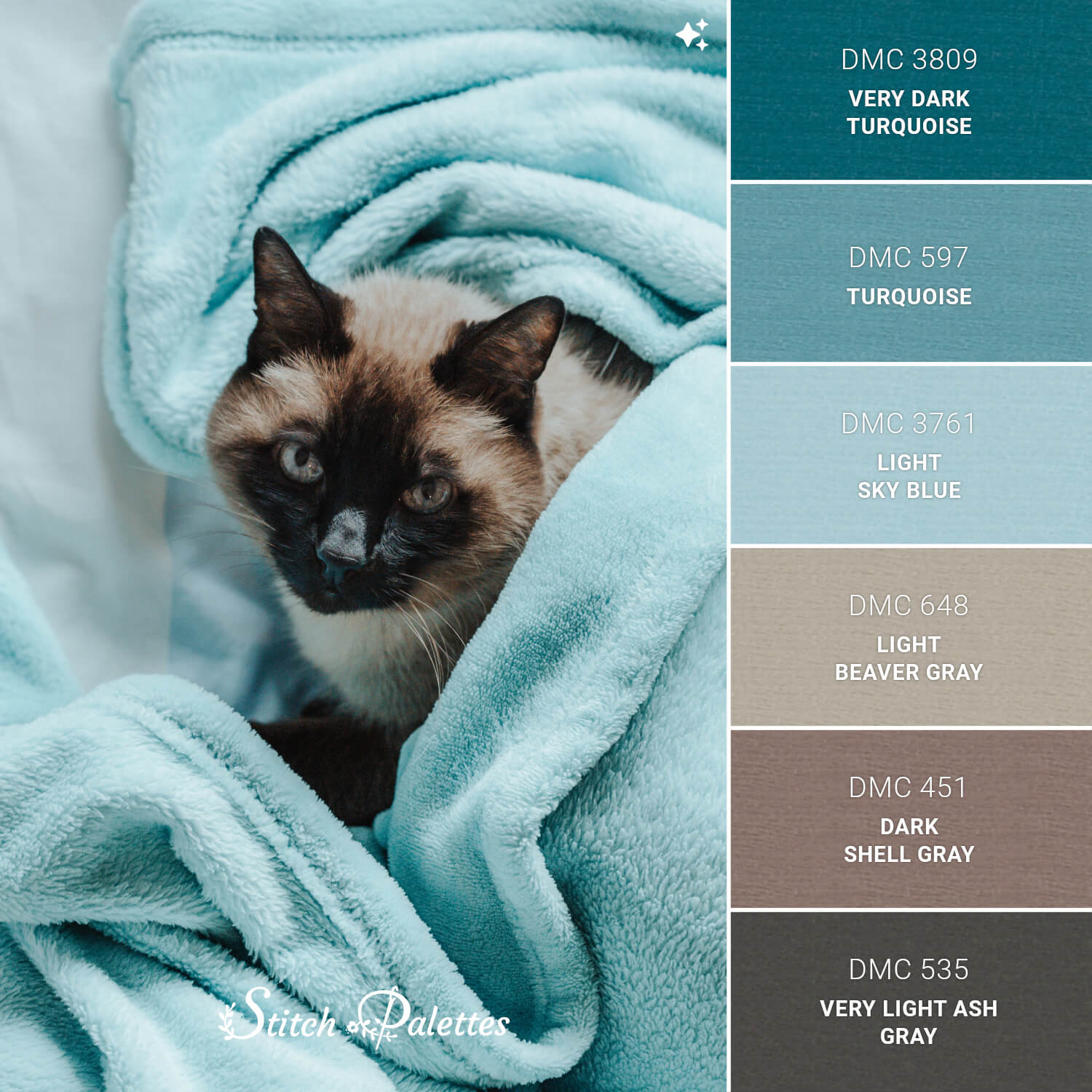 Cocooned Calm - Embroidery Color Palette (With Thread Codes)