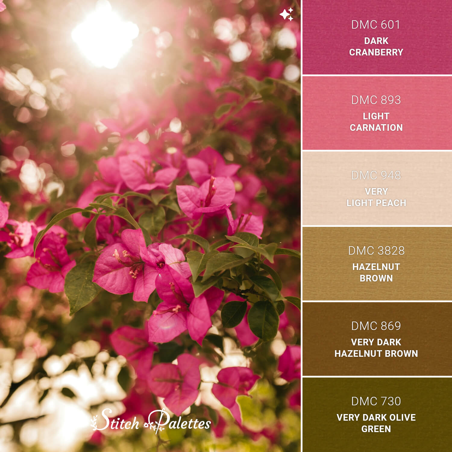 Floral Fantasy - Embroidery Color Palette (With Thread Codes)