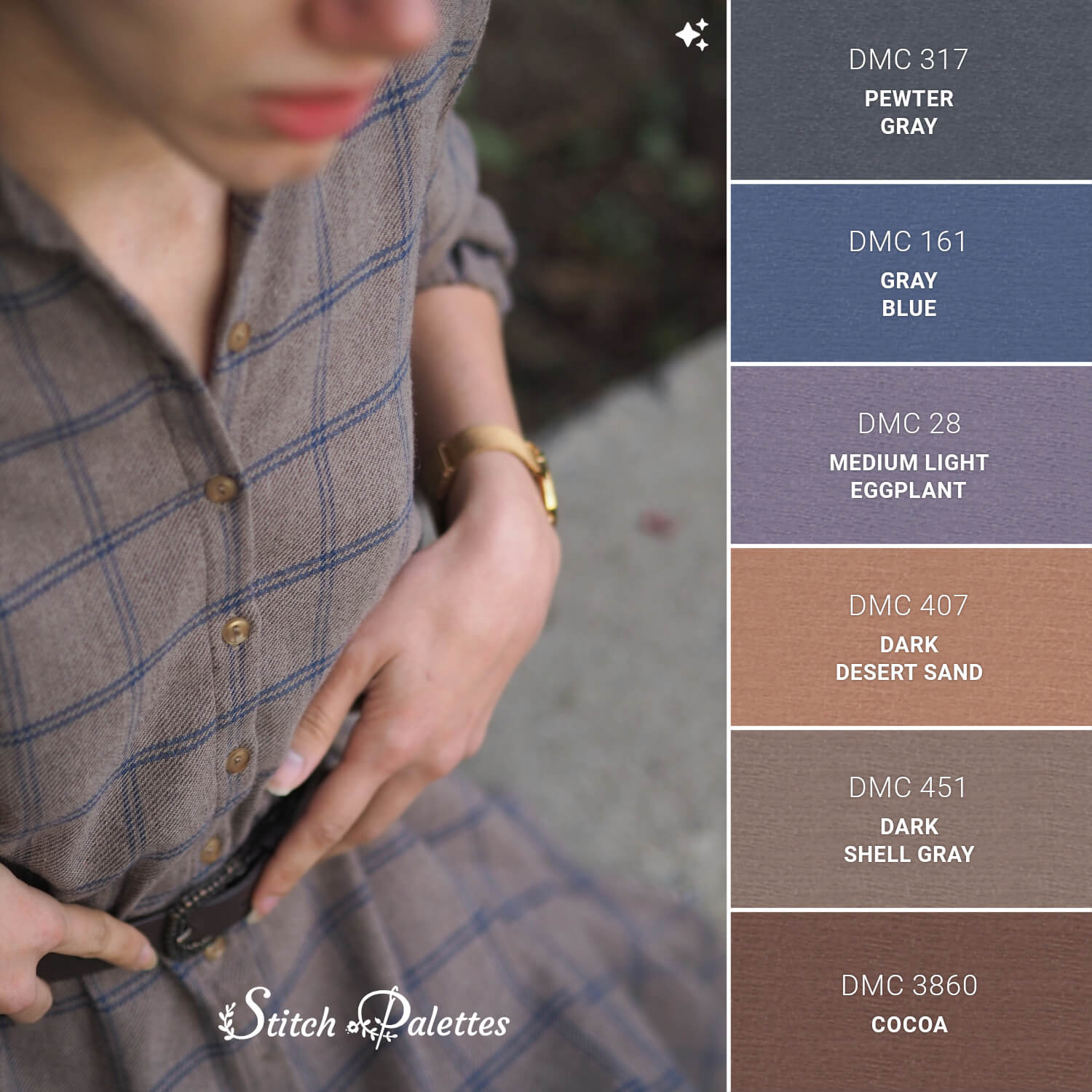 Buttons And Stripes - Embroidery Color Palette (With Thread Codes)