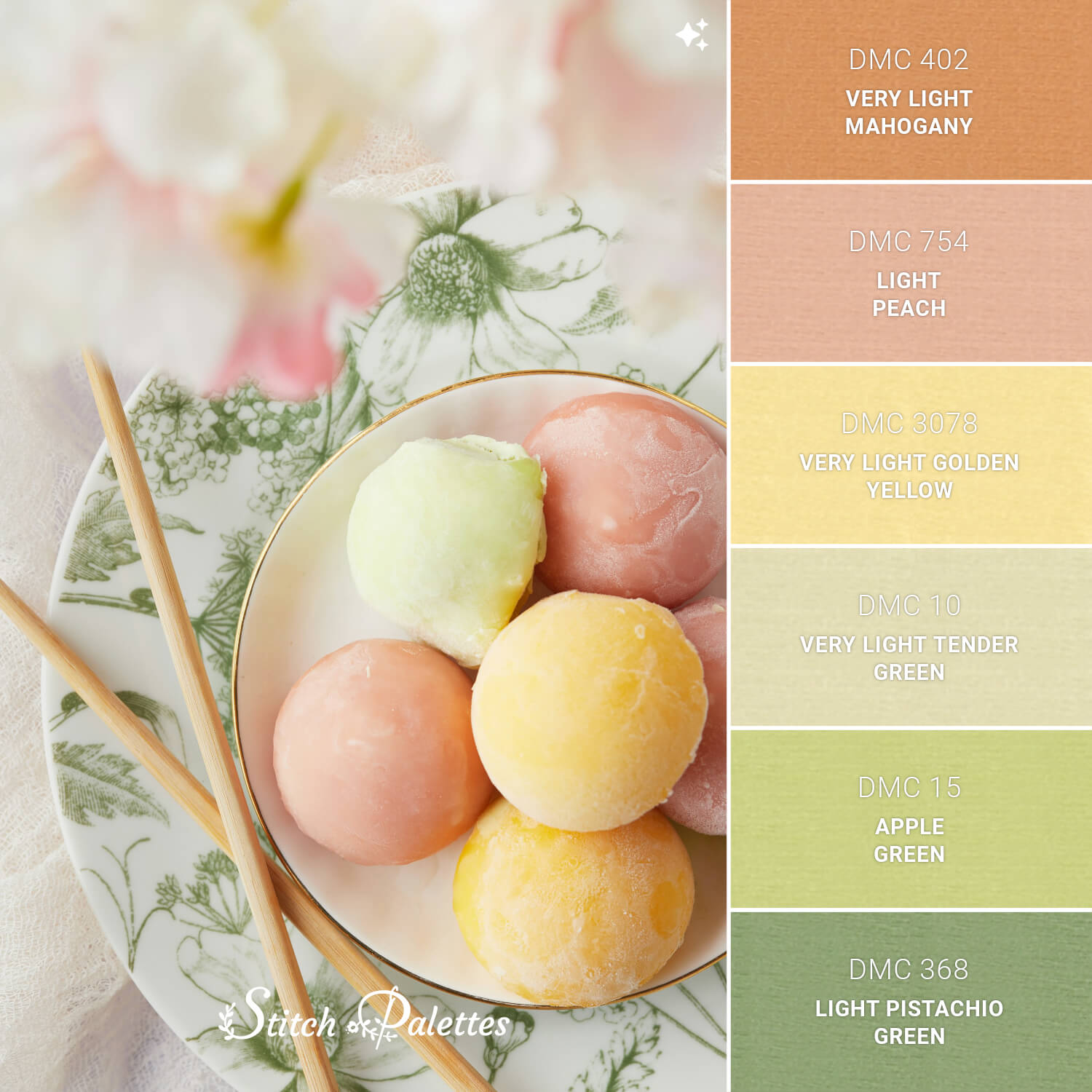 Frozen Mochi - Embroidery Color Palette (With Thread Codes)