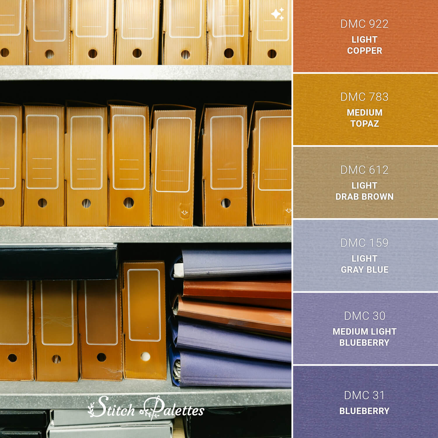 Orange Binders - Embroidery Color Palette (With Thread Codes)