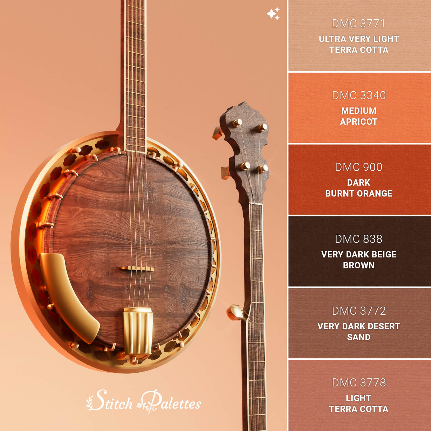 Paired Harmonies - Embroidery Color Palette (With Thread Codes)