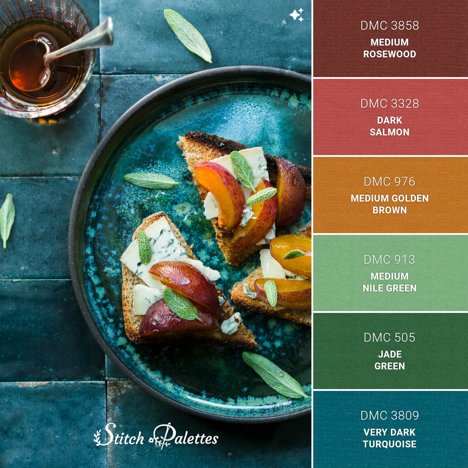 A Plate Of Plenty - Embroidery Color Palette (With Thread Codes)