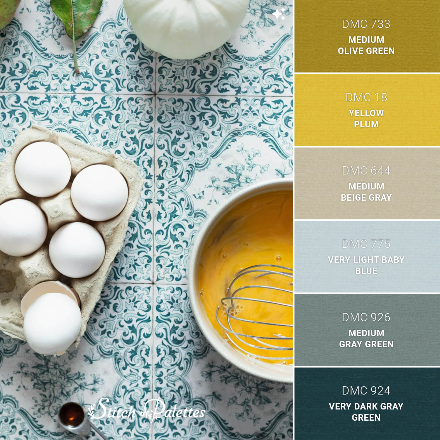 Protein Breakfast - Embroidery Color Palette (With Thread Codes)