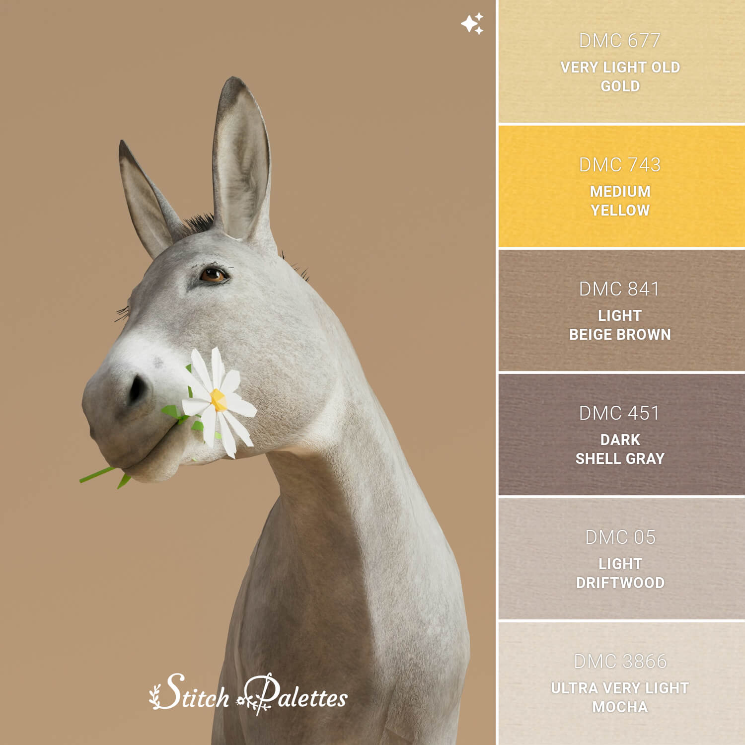 Dedicated Donkey - Embroidery Color Palette (With Thread Codes)