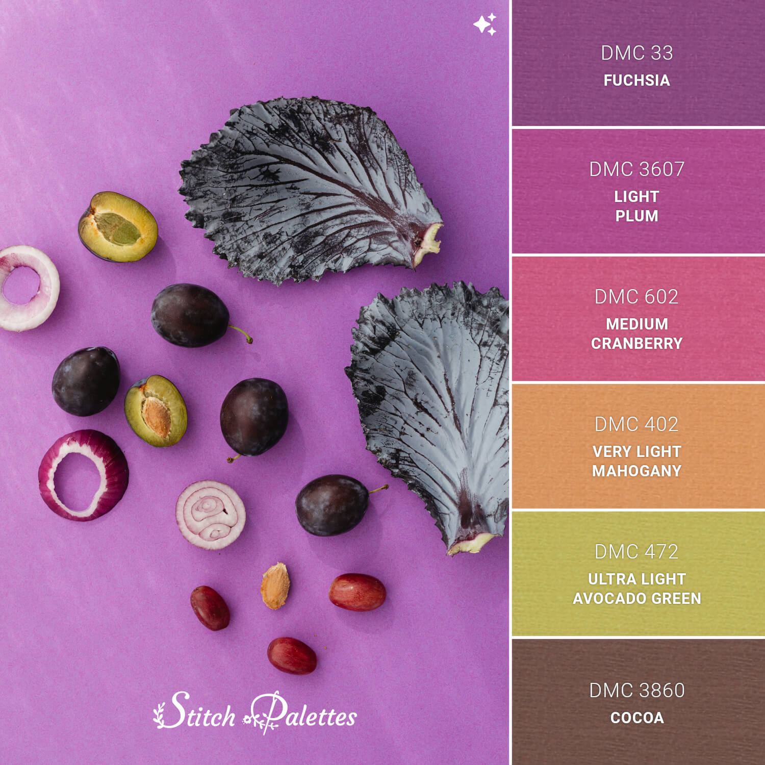 From The Garden - Embroidery Color Palette (With Thread Codes)